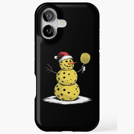 Adorable Pickleball Snowman Hat with Paddle Holiday Case for iPhone 17 ...