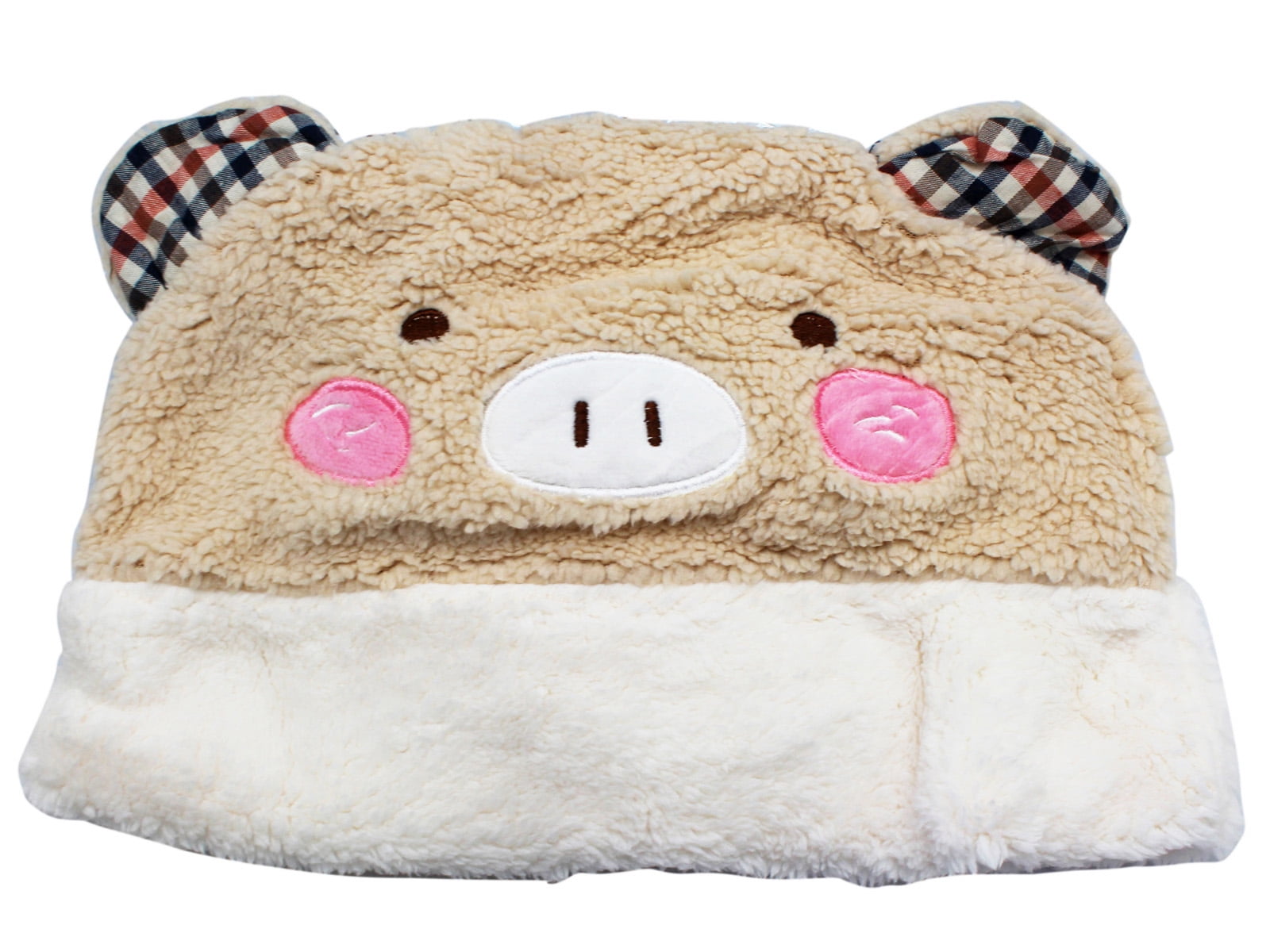 Adorable Piggy Face Hat - Cozy Pig Plush Hat With Tail ( One Size Fits ...