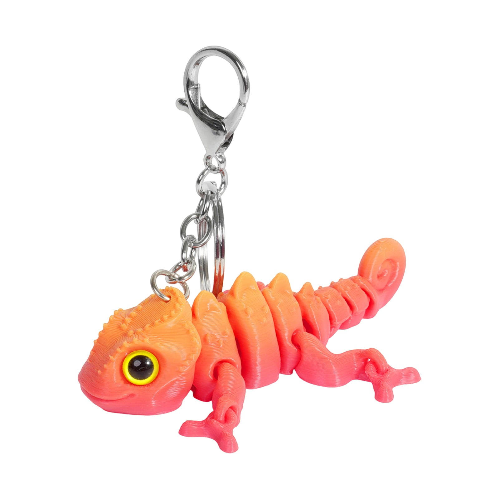 Adorable Pink Chameleon Keychain with Movable Limbs Fun and Unique ...