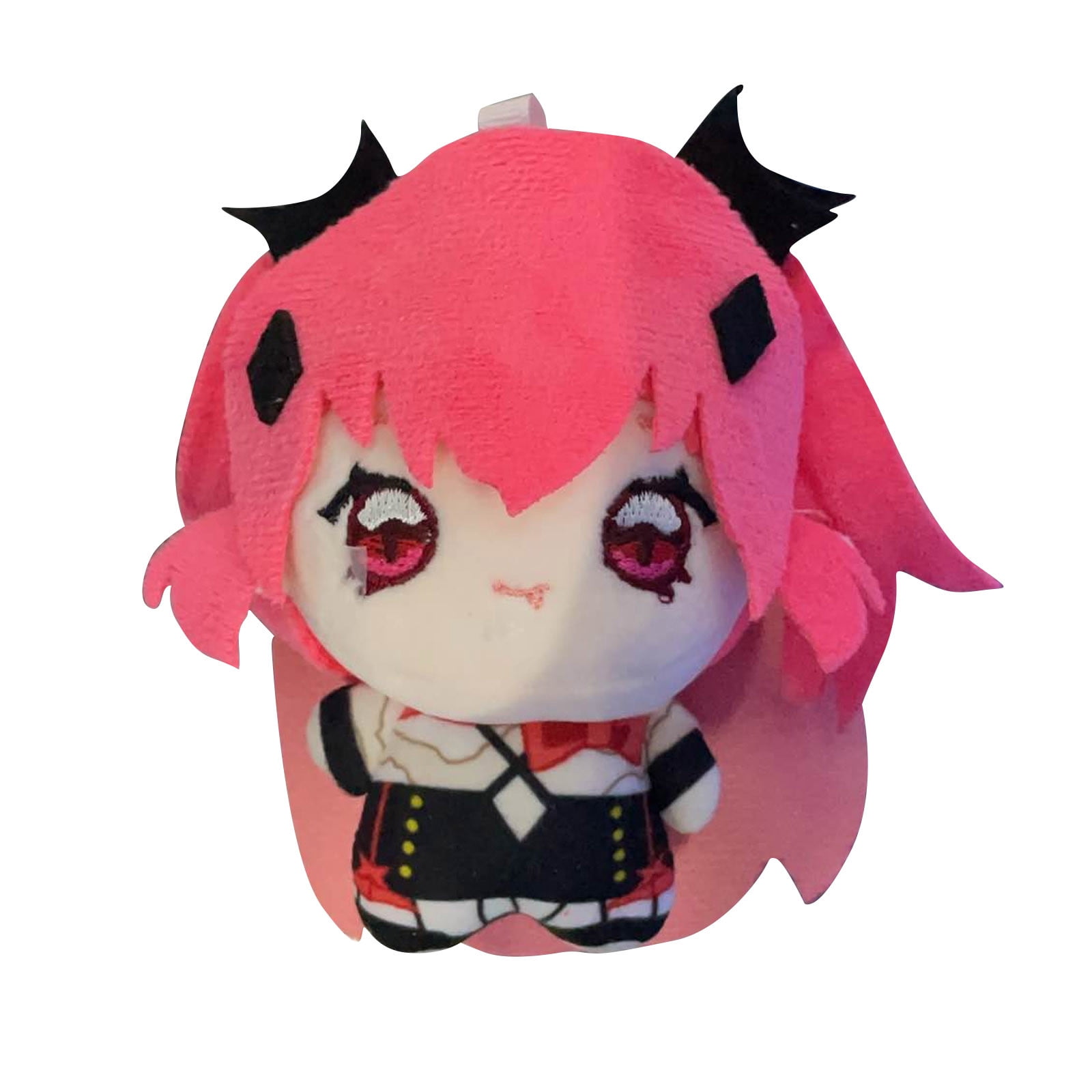 Adorable Pink-Haired Plush Toy with Horns and Elf Ears Soft Stuffed ...