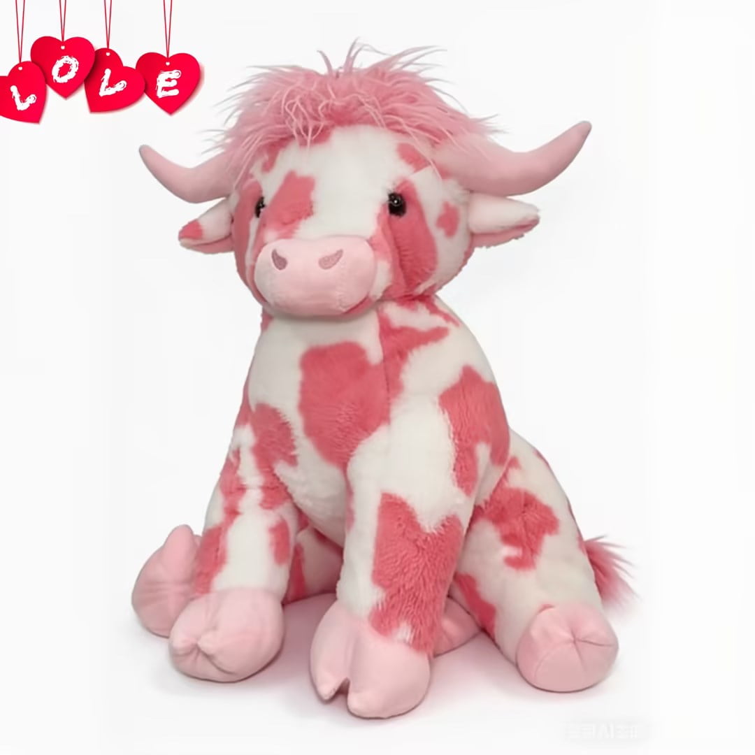 Adorable Pink Highland Cow Stuffed Animal Plush, 20" Large Soft Toy ...