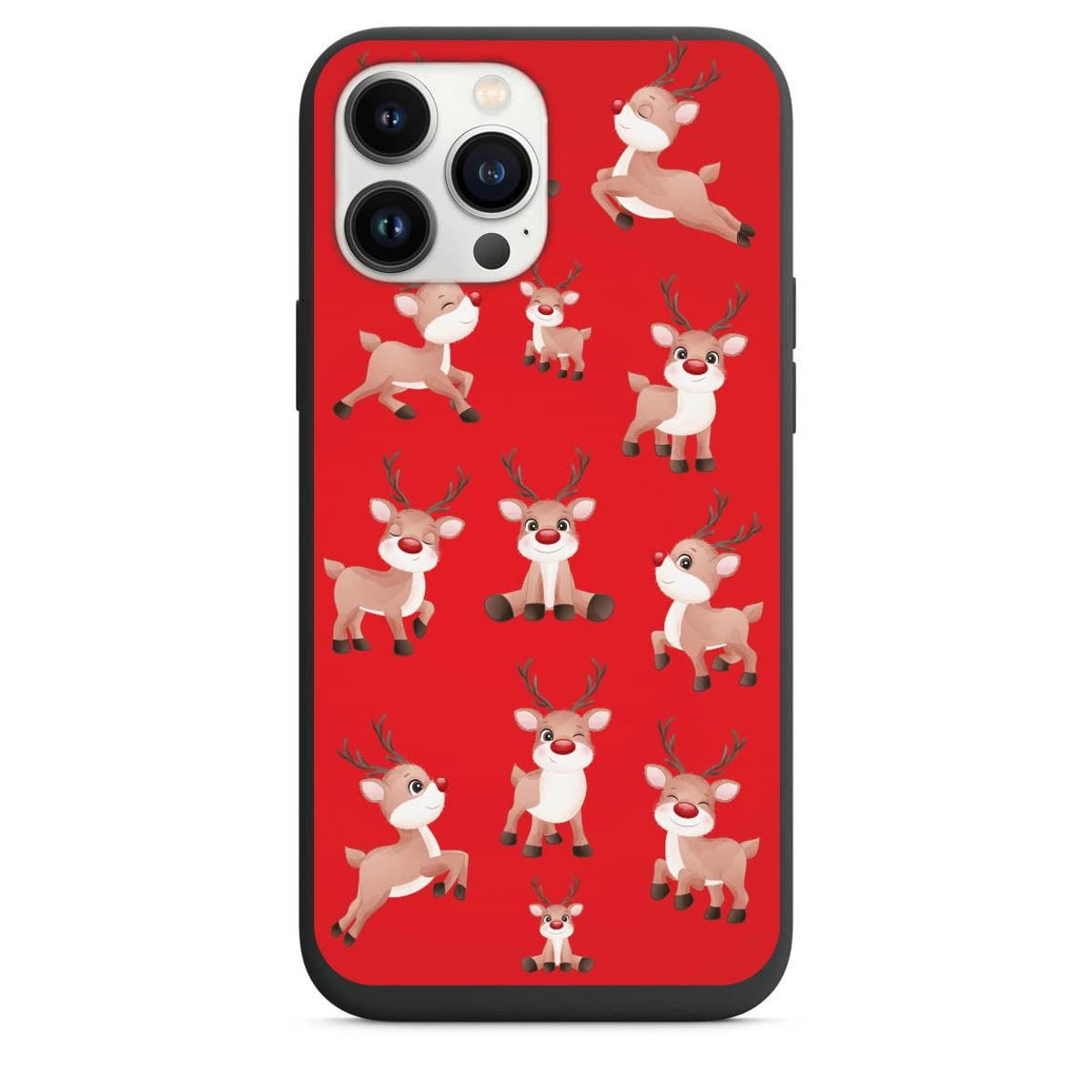 Adorable Playful Reindeer Holiday Phone Case with iPhone 17 to 11 Pro ...