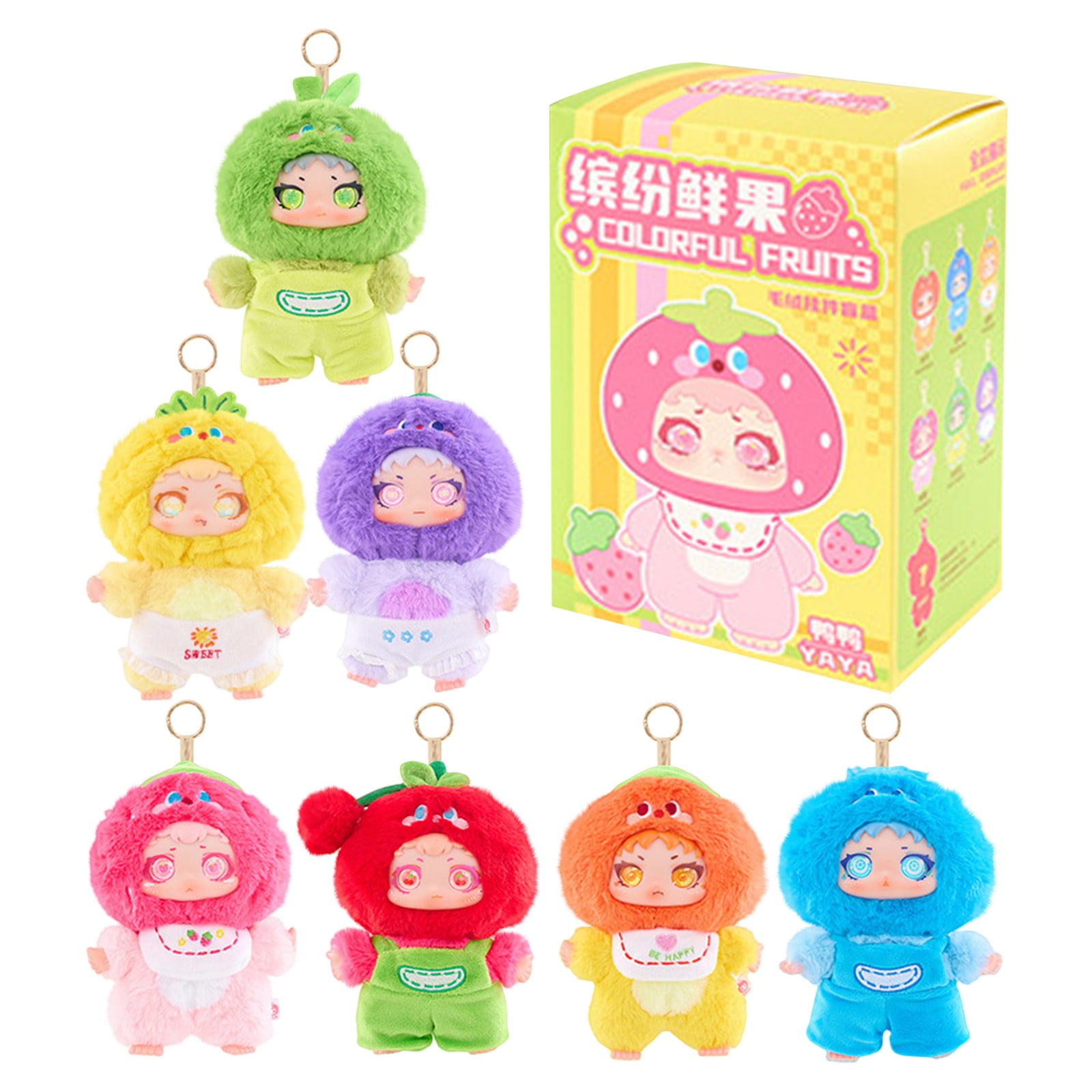 Adorable Plush Doll Keychain, Cute Purple Cartoon Character Plush Toy ...