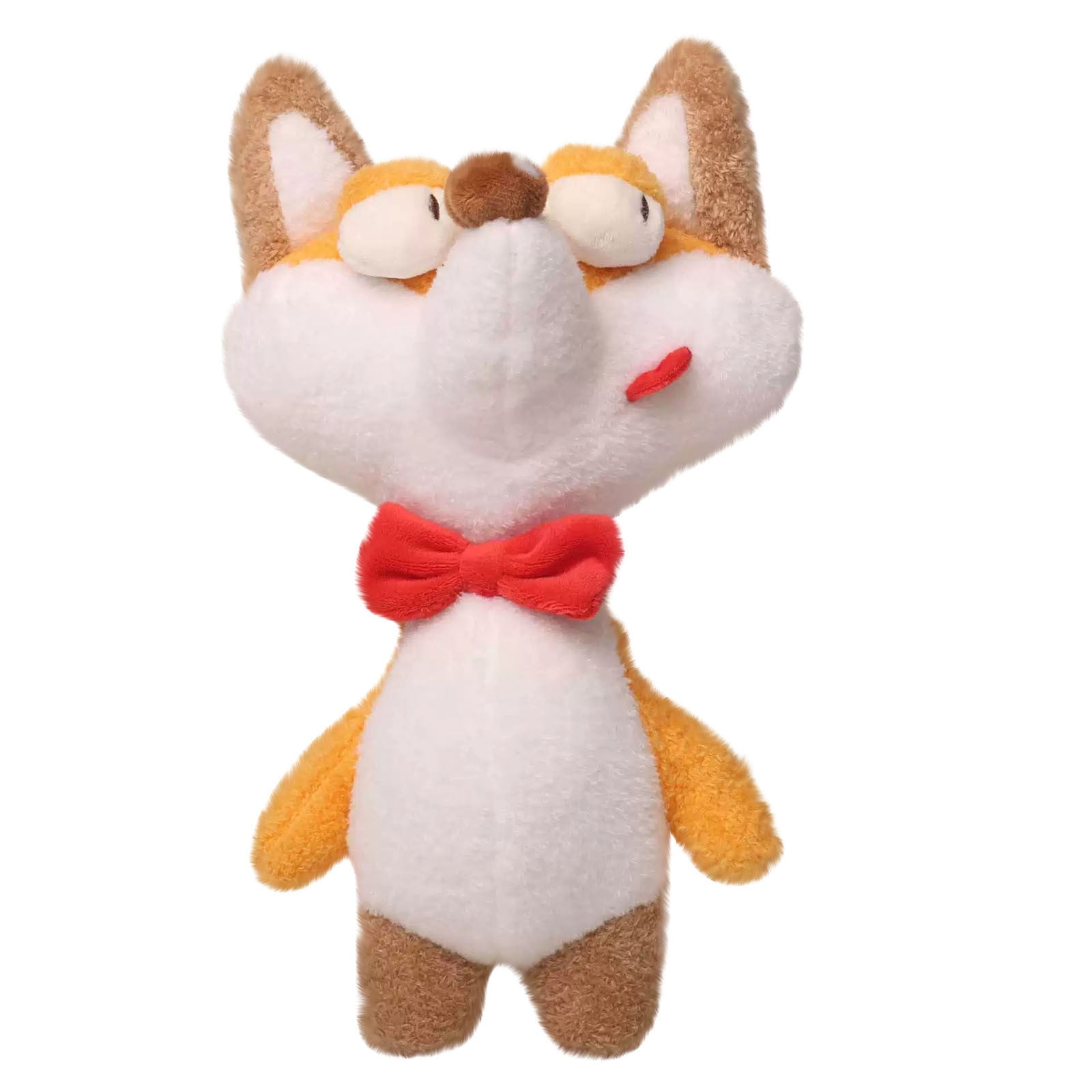 Adorable Plush Fox Toy with Red Bow Tie Soft, Cuddly Stuffed Animal for ...