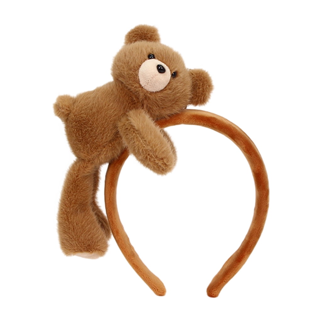 Adorable Plush Lying Bear Hair Clip Comfortable Headband Fun Fashion ...