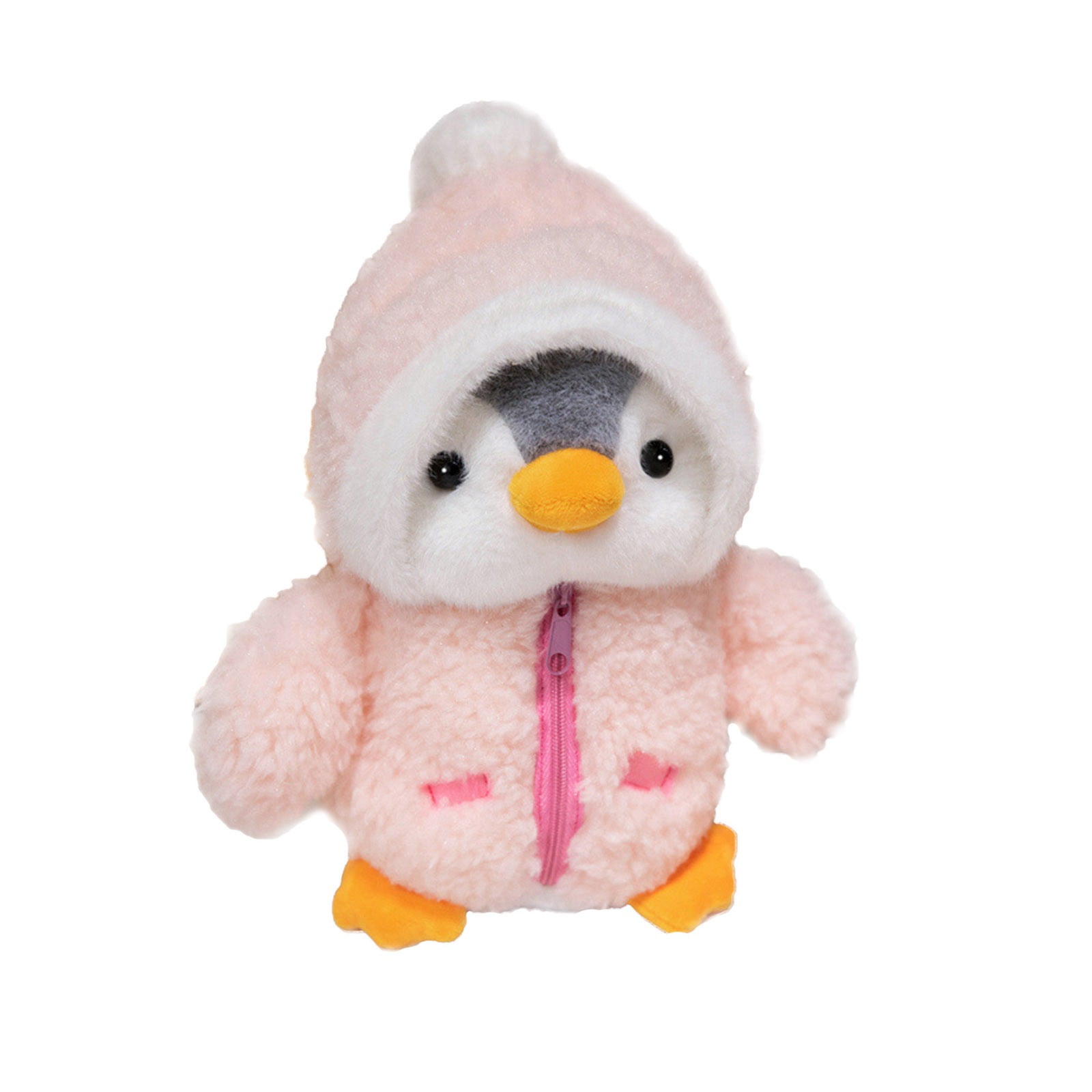 Adorable Plush Penguin Toy with Cozy Pink Hoodie Perfect Cuddly ...
