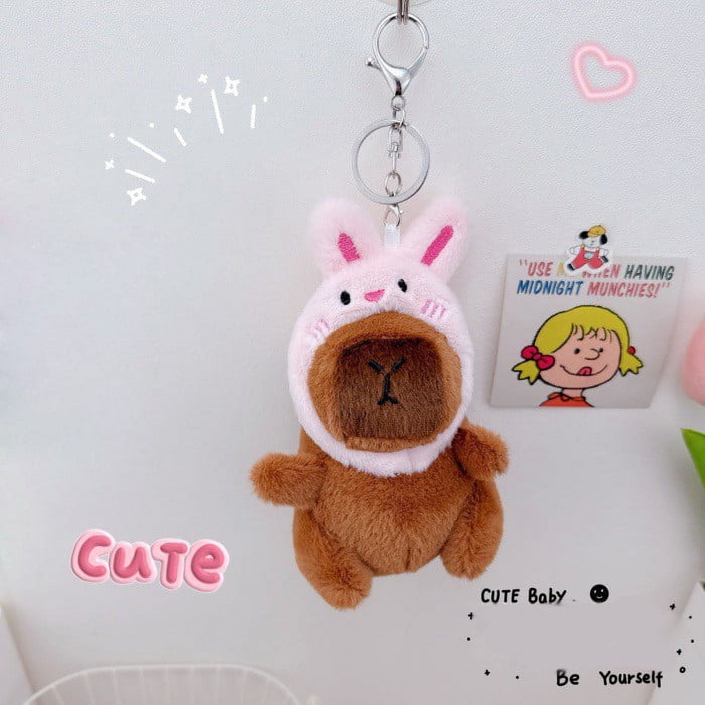 Adorable Plush Toy Capybara Keychains - 5.9" Cute Capybara Stuffed ...