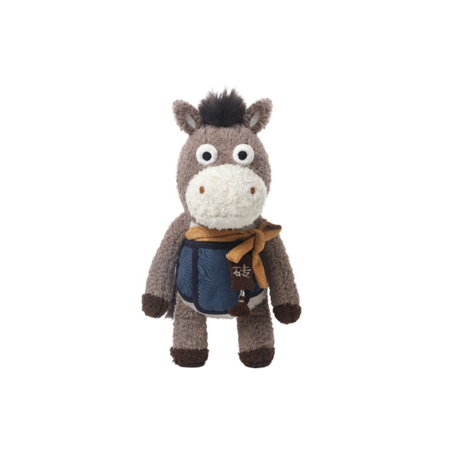 Adorable Plush Toy with Denim Vest and Scarf Soft and Cuddly Stuffed ...
