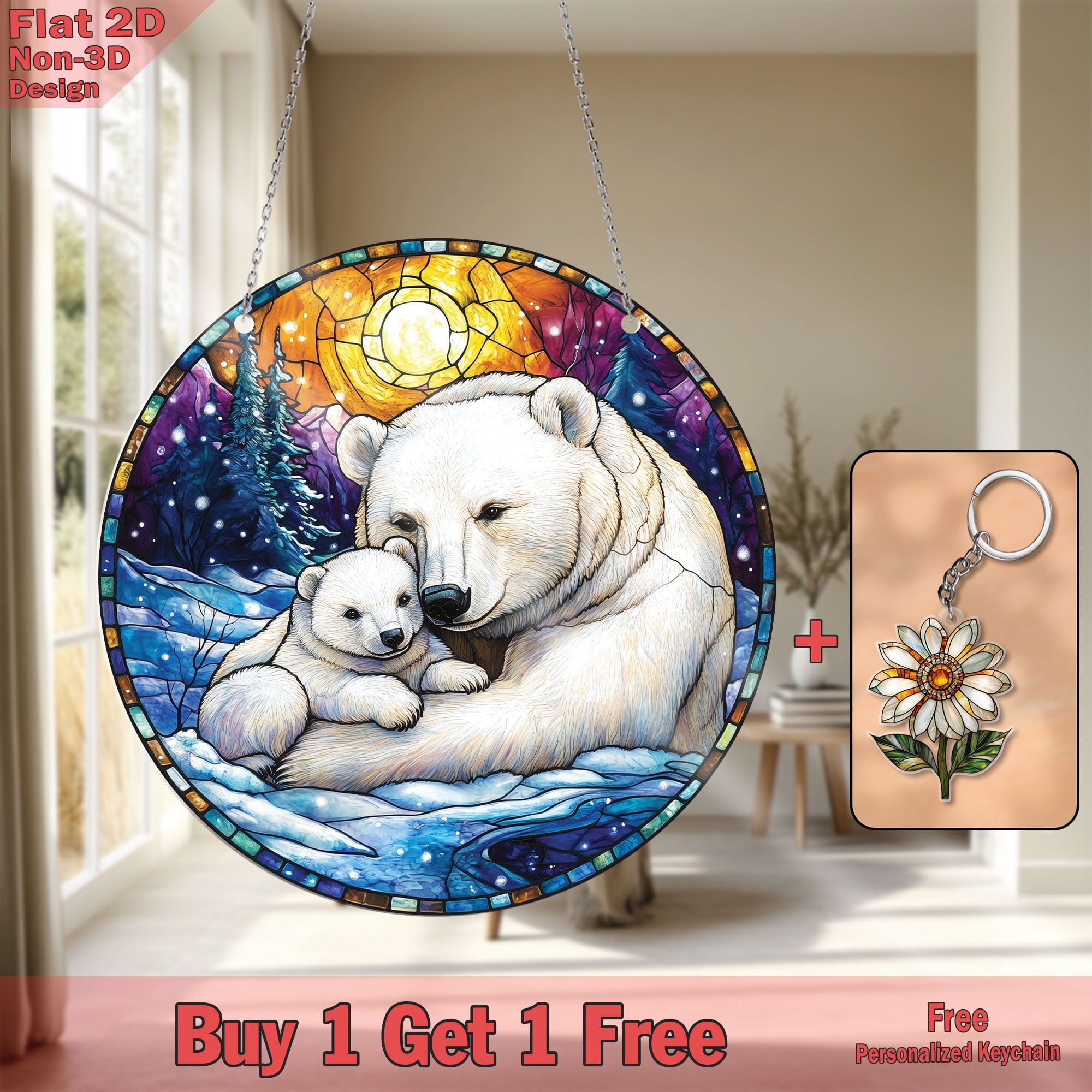 Adorable Polar Bear Family Design with Soft Pastel Tones, Perfect for ...