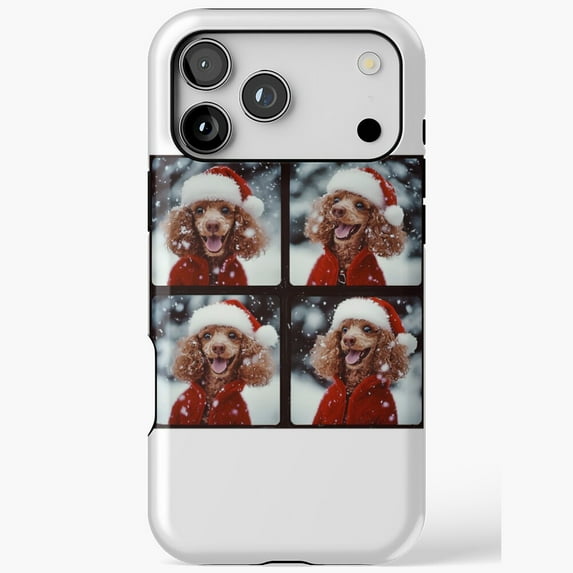 Adorable Poodle Christmas Grandpa Hat Protective Case for iPhone 11 12 ...