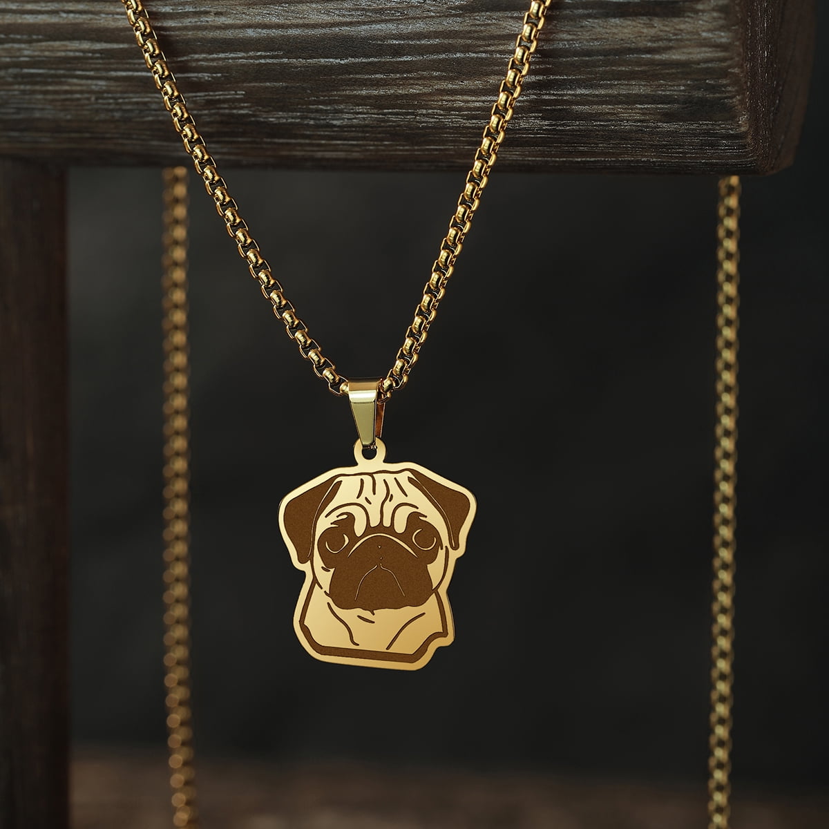 Adorable Pug Dog Women Men Necklace Stainless Steel Jewelry Lovely ...