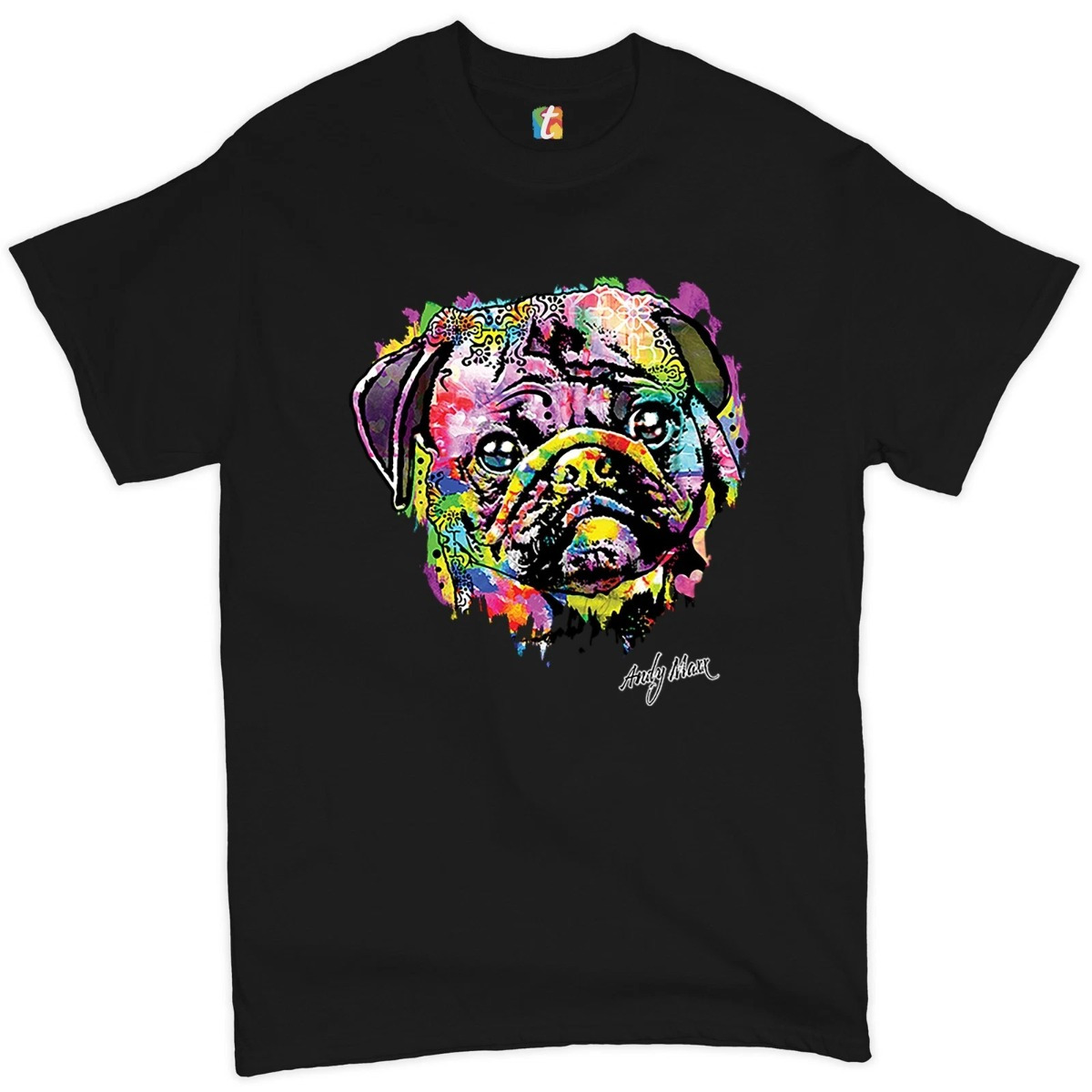 Adorable Pug T-shirt Andy Maxx Pet Owner I Love My Dog Doggie Men's Tee ...