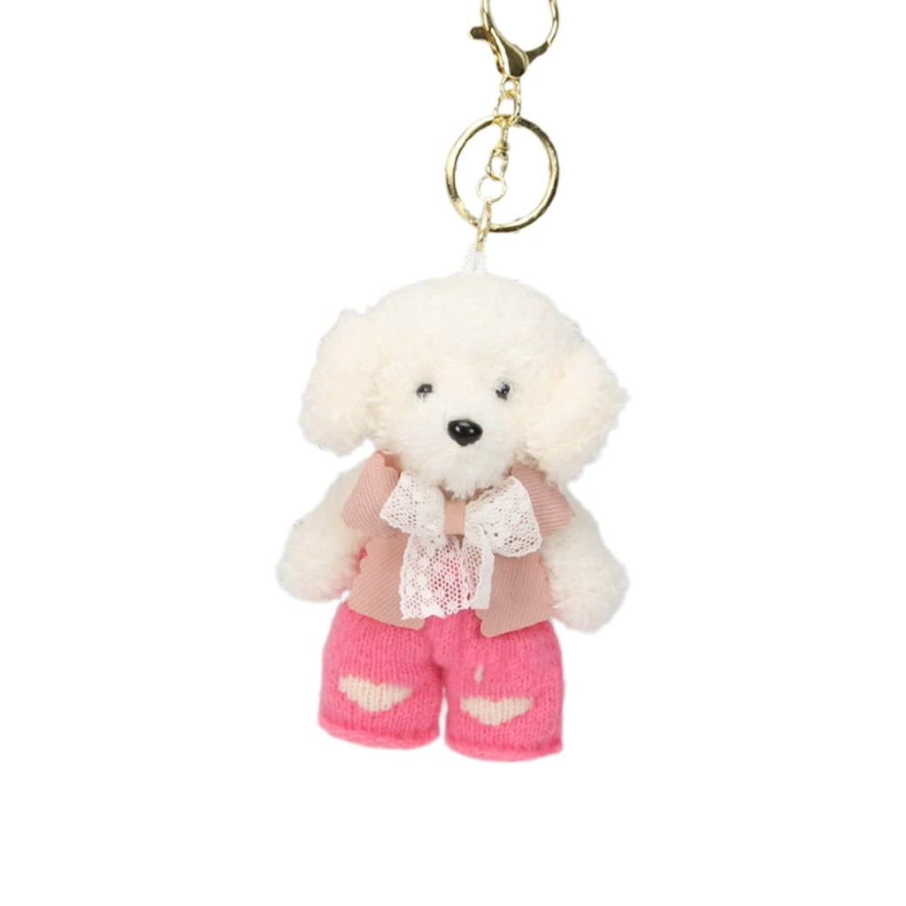 Adorable Puppy Key Holder Trendy Knit Dog Keychain with Bowknot Stylish ...