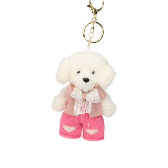 Adorable Puppy Key Holder Trendy Knit Dog Keychain with Bowknot Stylish ...