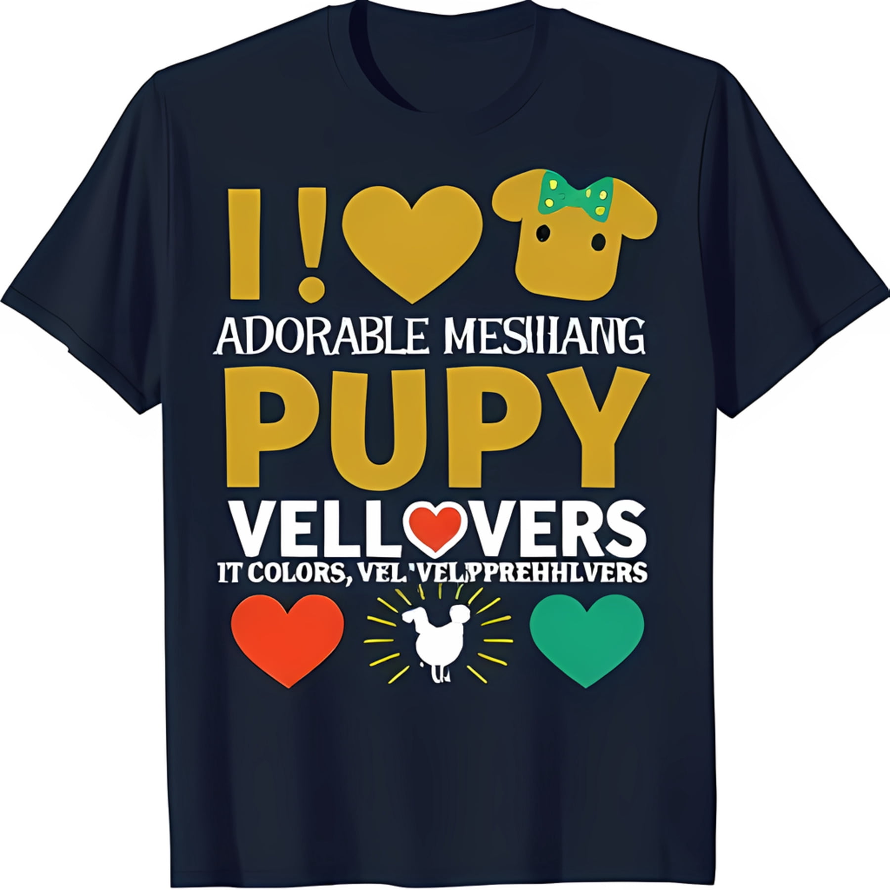 Adorable Puppy & Rooster Graphic on Black T-Shirt Fun & Stylish Design ...