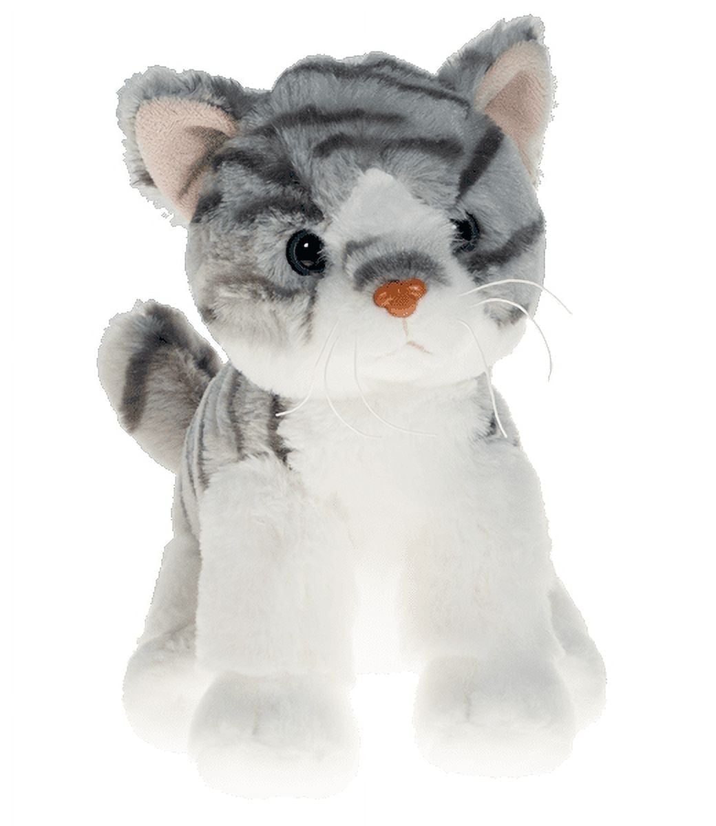 Purr-Cilla The Tabby Cat Plush Toy 8" Grey Cat Recordable Plush - Cat ...