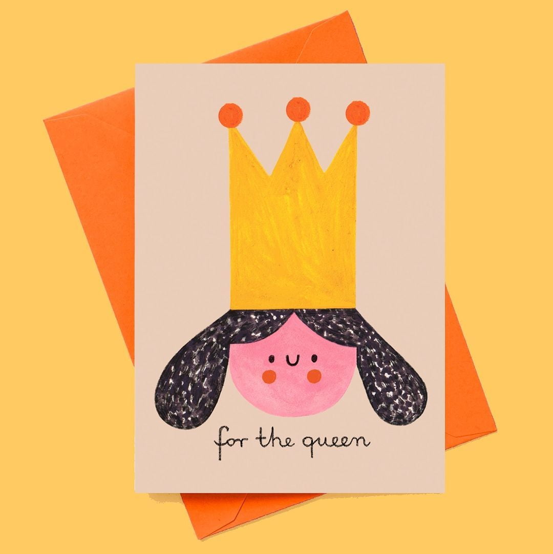 Adorable Queen Greeting Card – "For the Queen" with Vibrant Crown ...