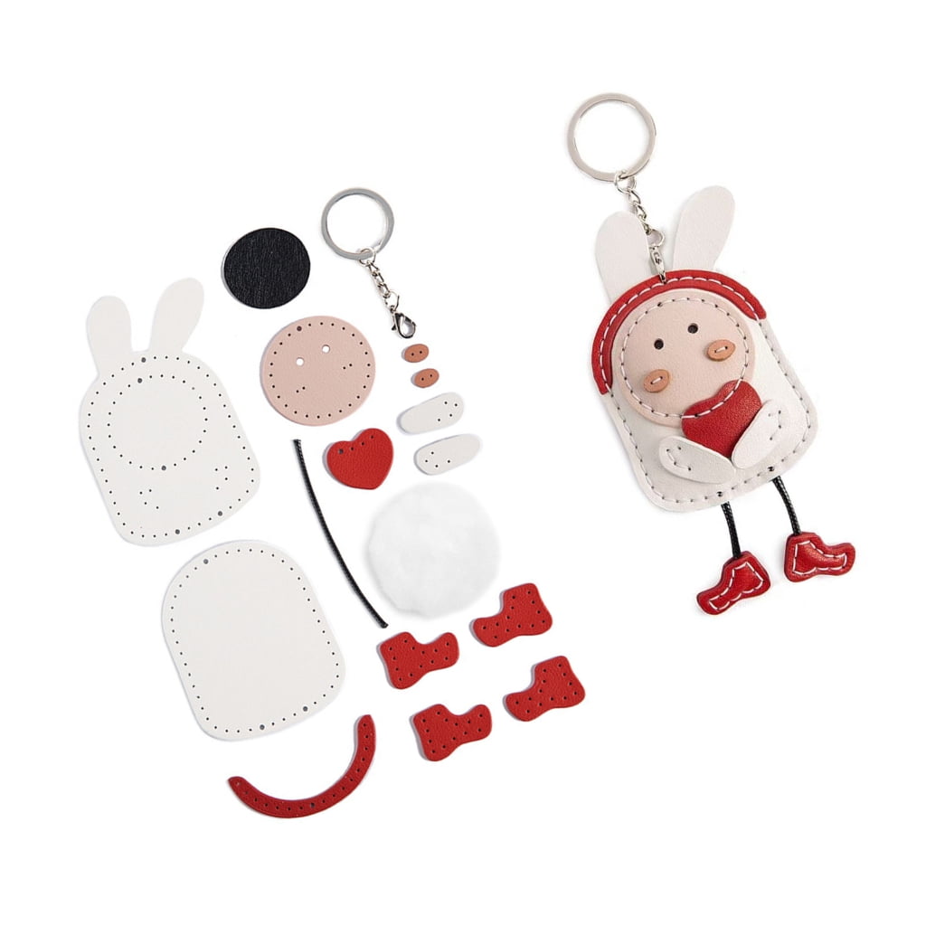 Adorable Rabbits Keychain Diyer Craft Set With PU1eatherCraft Accessory ...