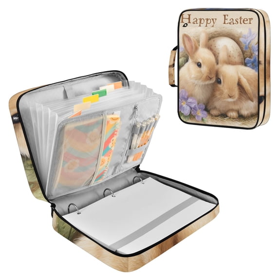 Adorable Rabbits Lean Together Easter Eggs Accordion File Organizer ...