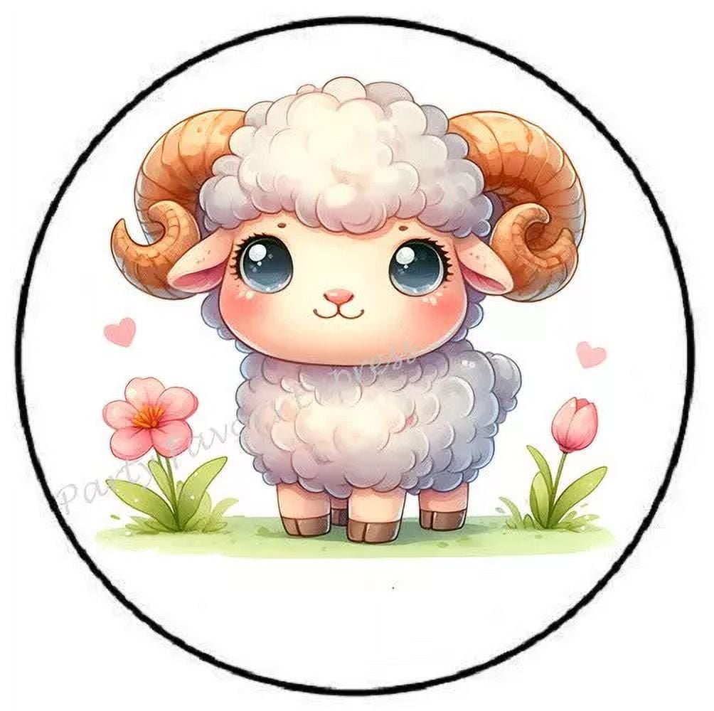 Adorable Ram Sheep Sticker Party Favors Sticker Envelope Seals Labels ...