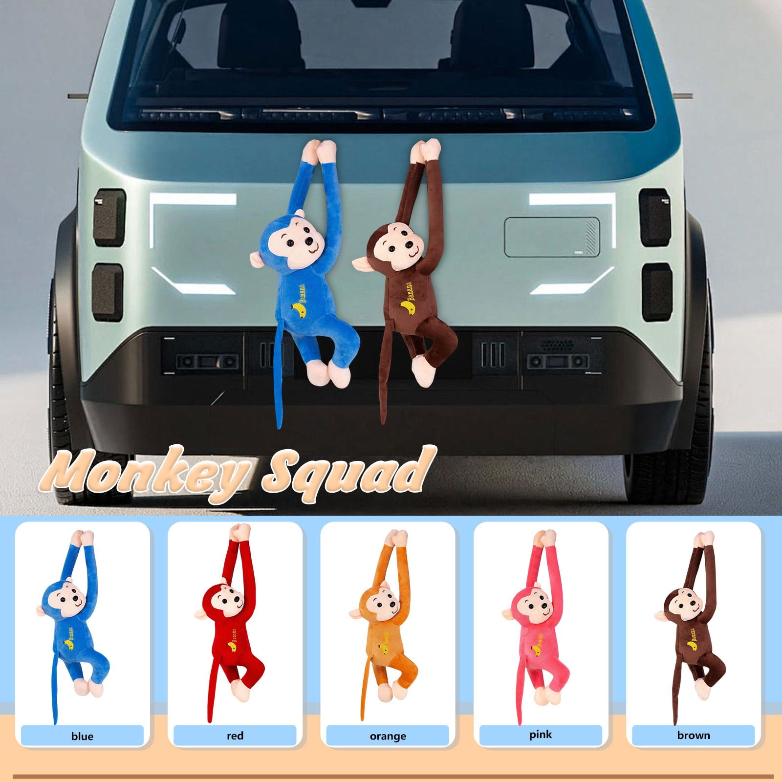 Adorable Red Monkey Plush Toy with Velcro Hands and Feet Soft, Cuddly ...