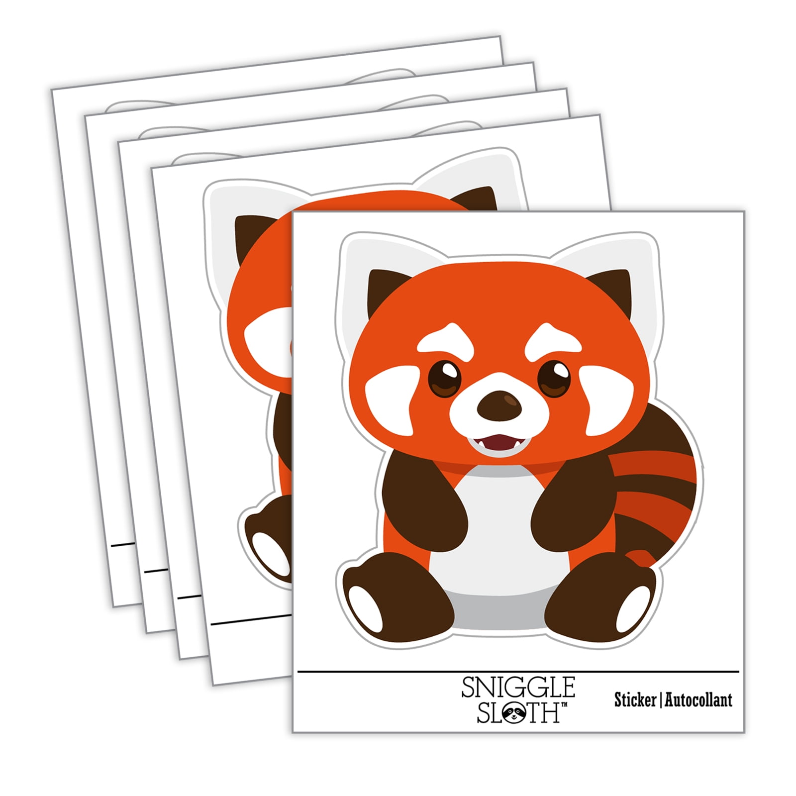 Adorable Red Panda Sitting Car Window Bumper Water Bottle Phone Tablet ...