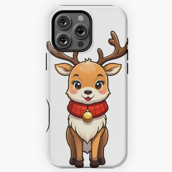 Adorable Reindeer Red Scarf Phone Case for iPhone 11 12 13 14 15 16 17 ...