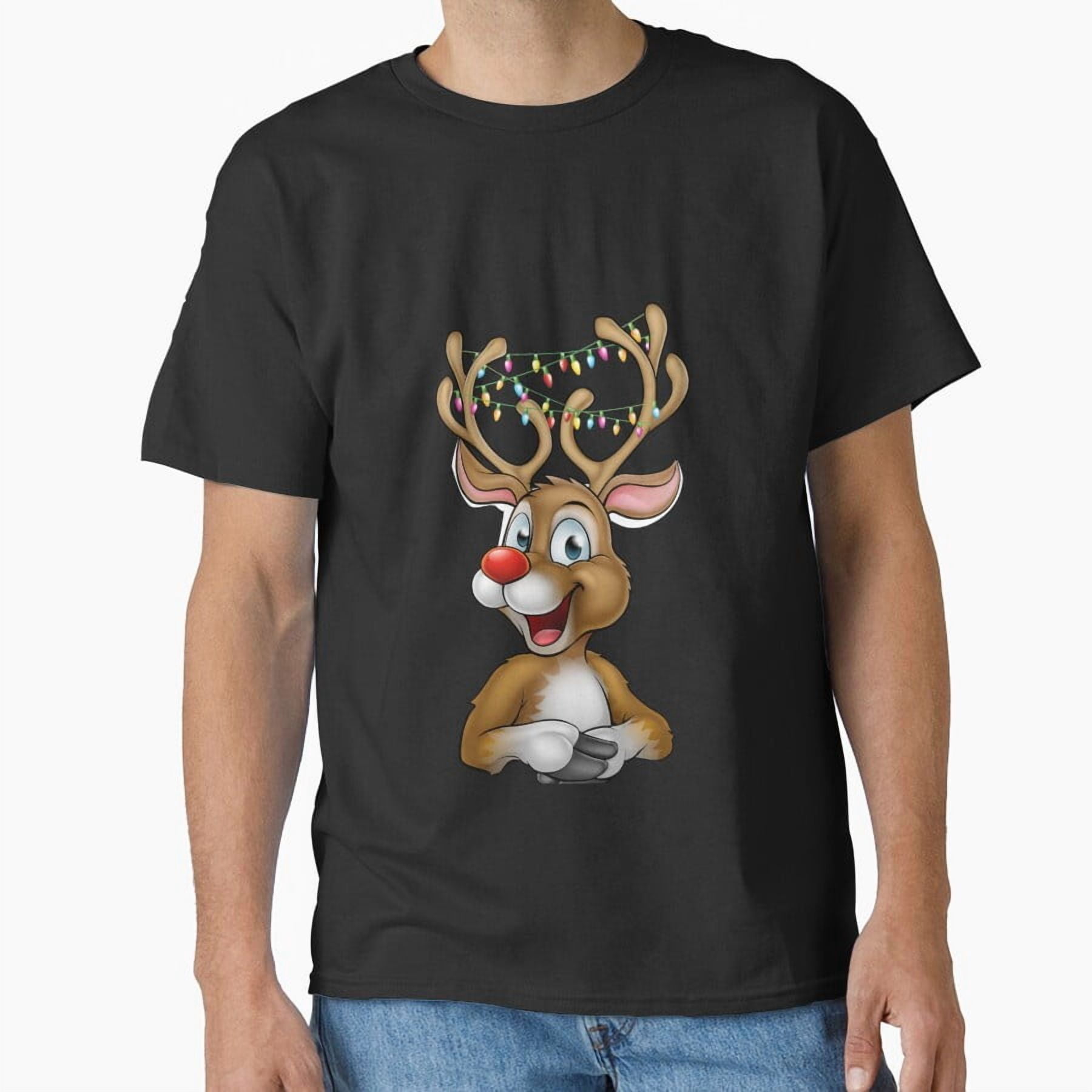 Adorable Reindeer With A Scarf And Antlers Simple Holiday - New Arrival ...