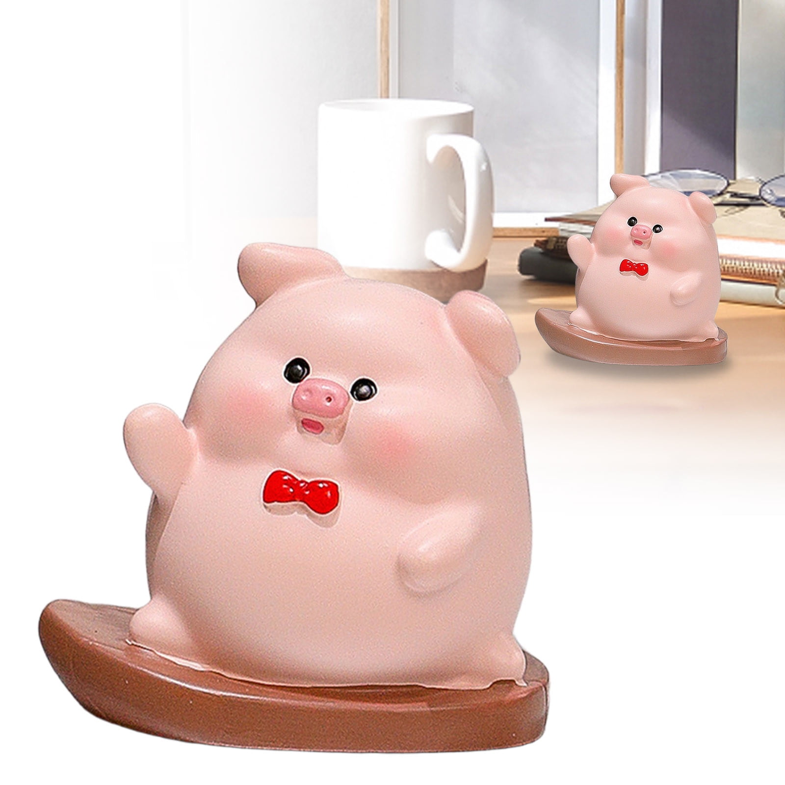Adorable Resin Pig Figurine, Cute Home Decor for Living Room or Desk ...