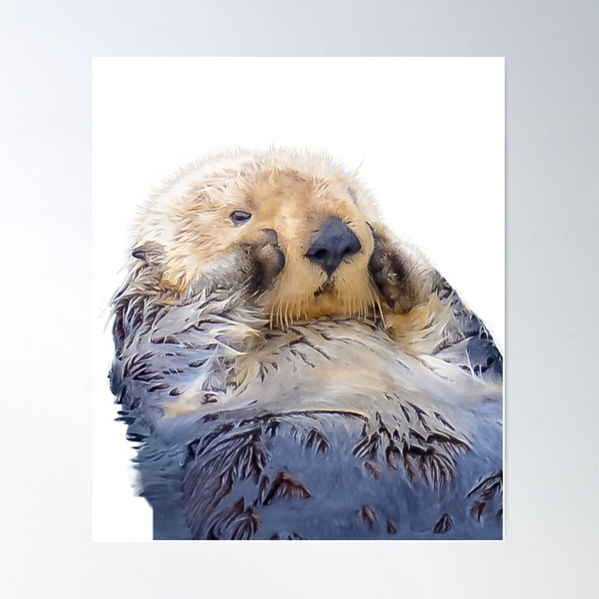 Adorable Sea Otter! Poster Wall Art, Modern Wall Decor For Living Room ...