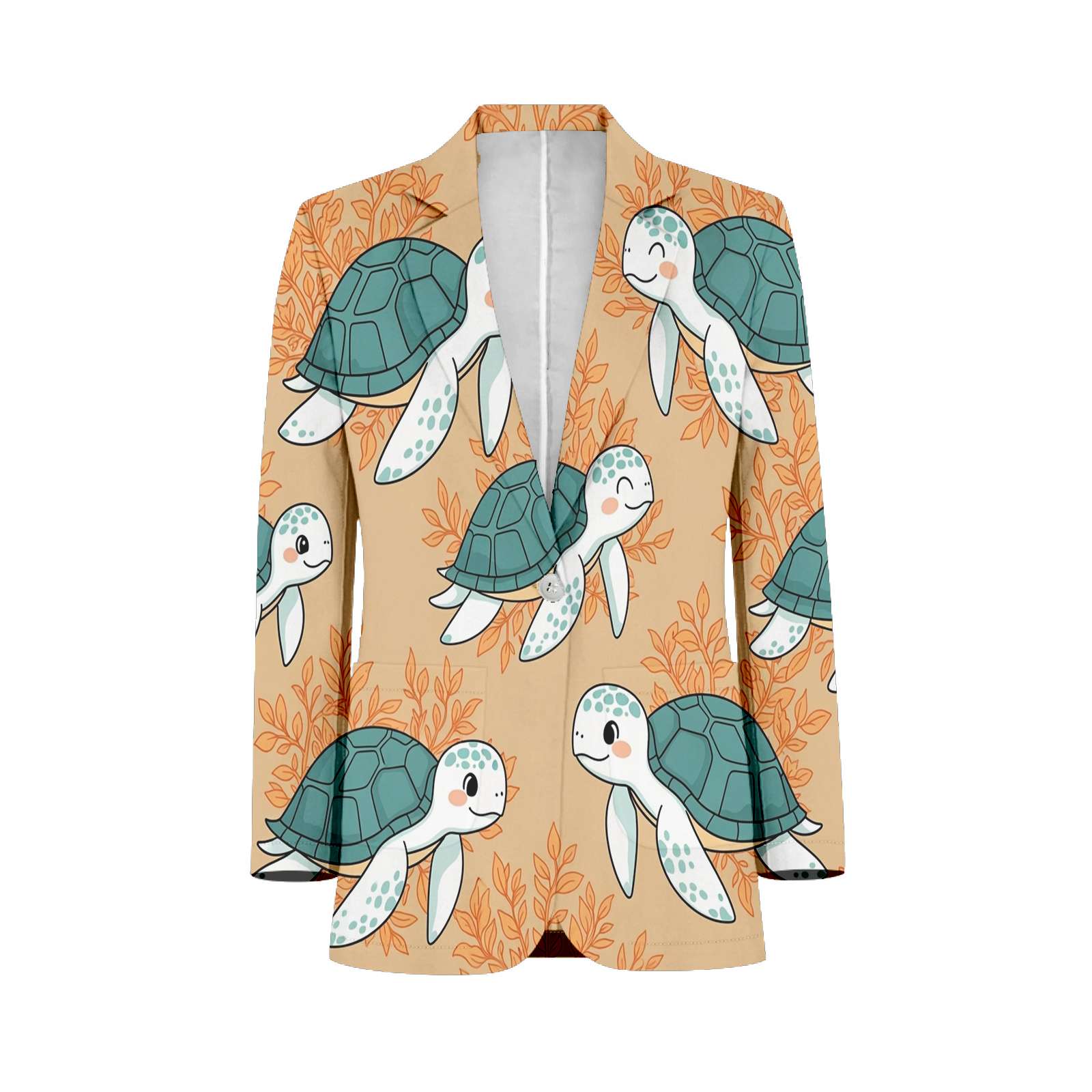 Adorable Sea Turtles Coral Reef Pattern Men's Suit Blazer Casual Party ...