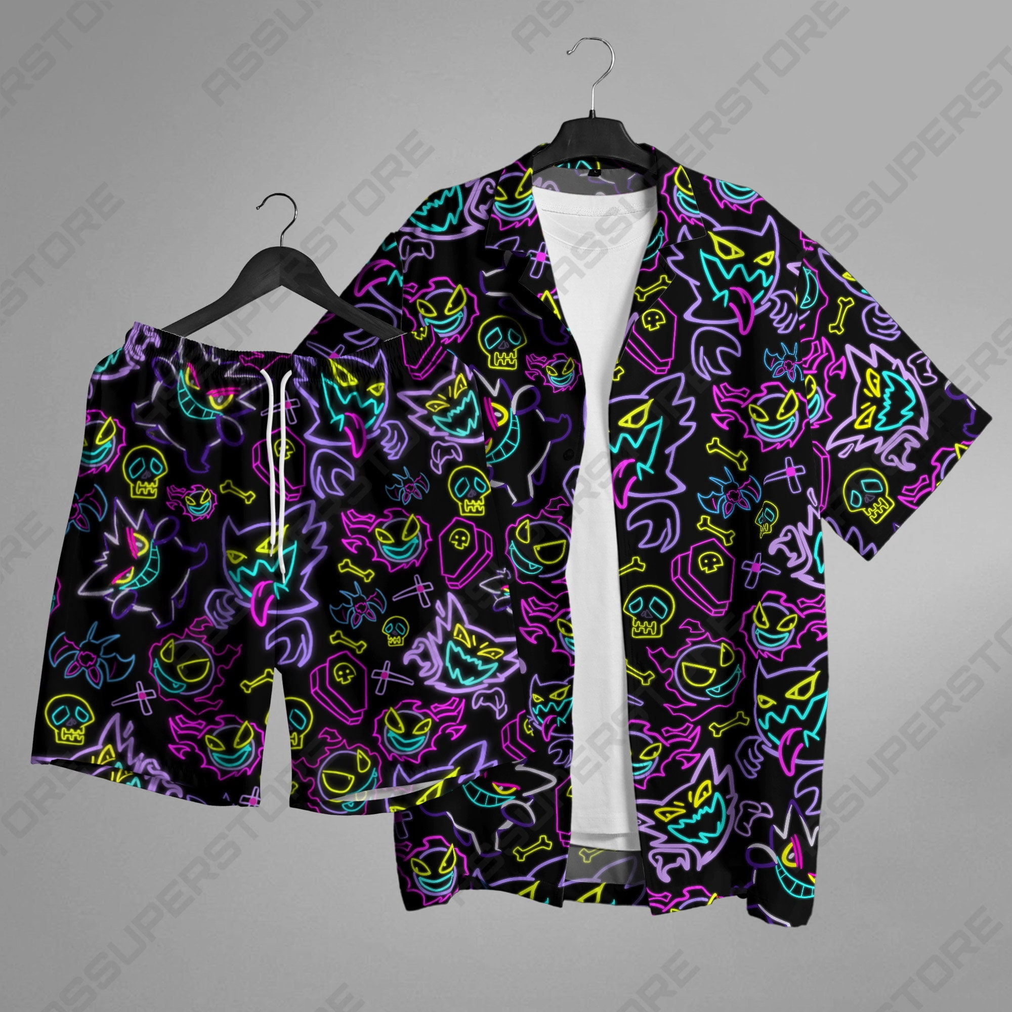 Adorable Shadow King Hawaiian Button-Up Shirt Apparel for Fans of the ...