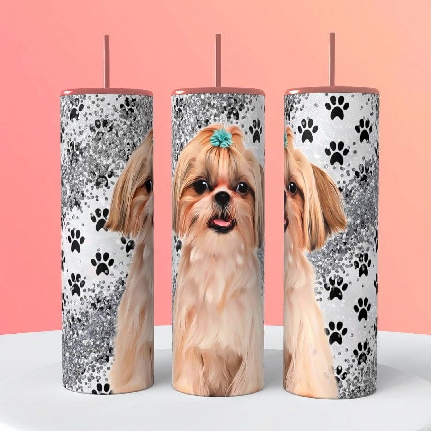Adorable Shih Tzu Puppy Dog 20 ounce insulated tumbler coffee cup ...