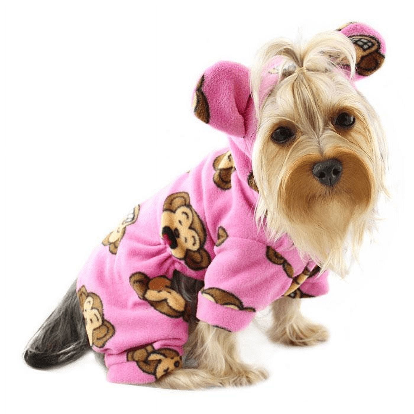 Adorable Silly Monkey Fleece Dog Pajamas/Bodysuit with Hood - Walmart.com
