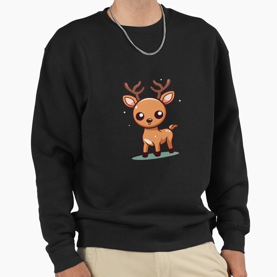 Adorable Simple Reindeer Christmas Graphic Unisex Sweatshirt Retro ...