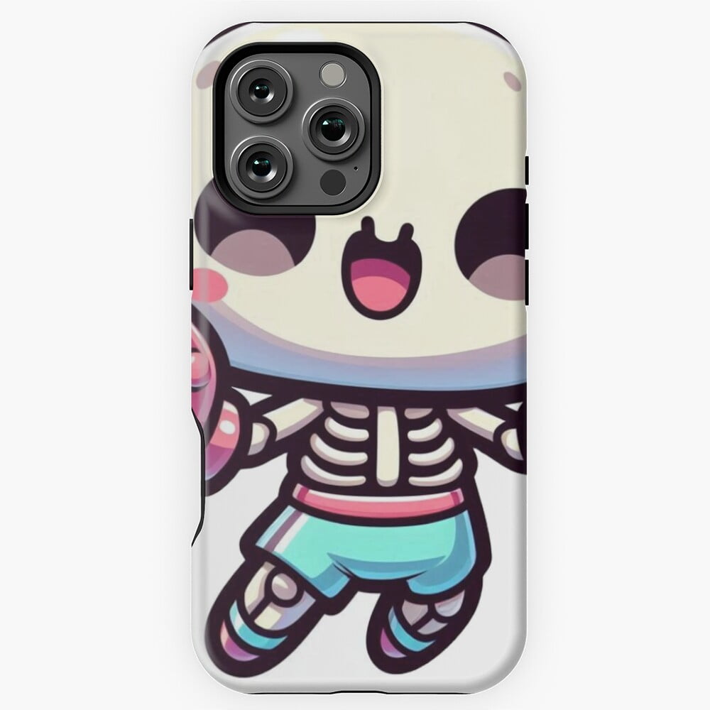 Adorable Skeleton Boxing Phone Case for iPhone 16 15 14 13 12 11 Pro ...
