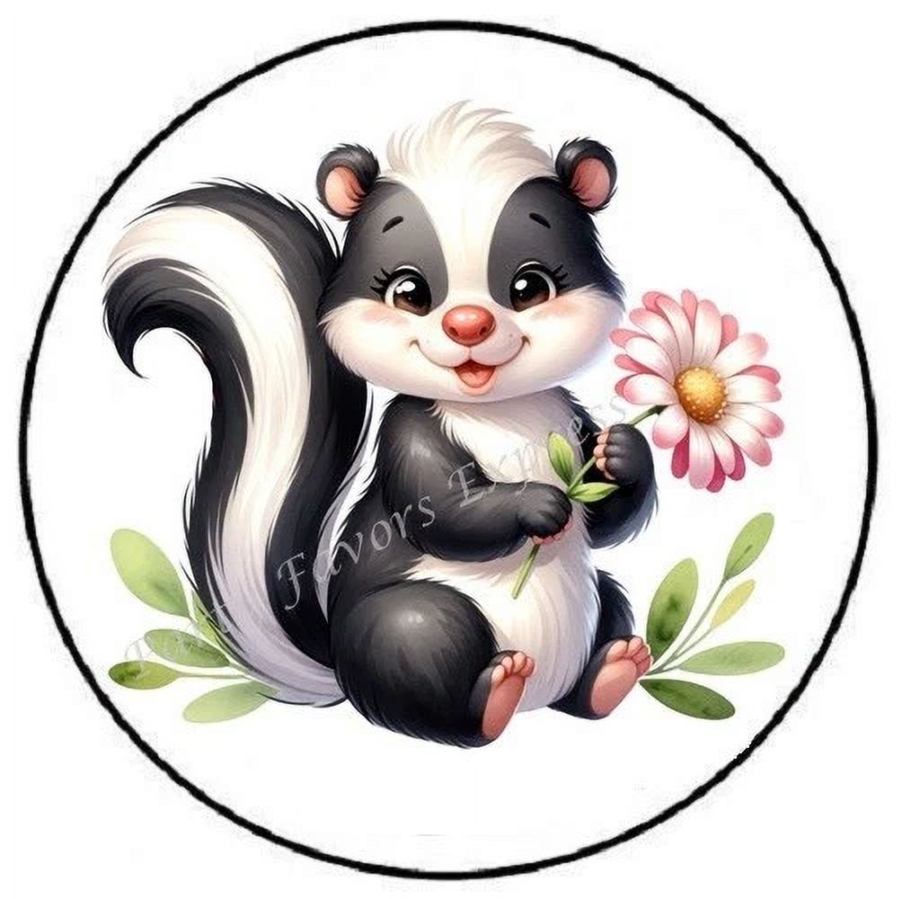 Adorable Skunk With Flower Stickers Party Favors Phone Decal Water ...