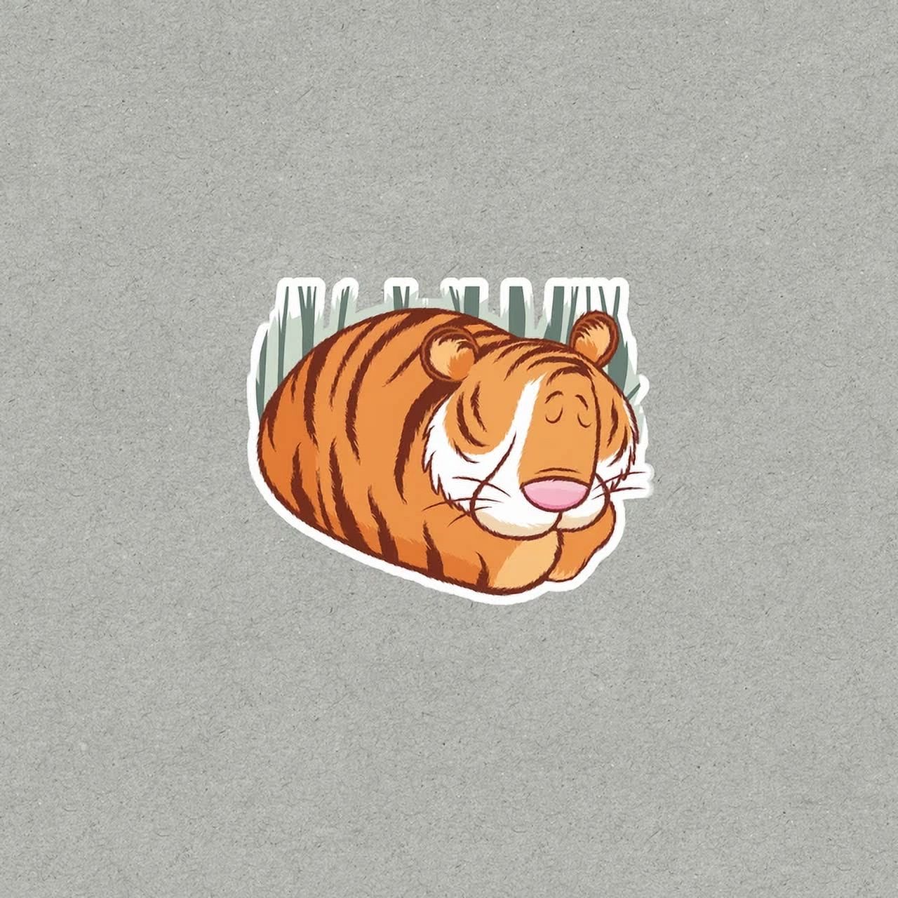 Adorable Sleepy Tiger Sticker For Animal Lovers & Kids' Laptopsphone ...