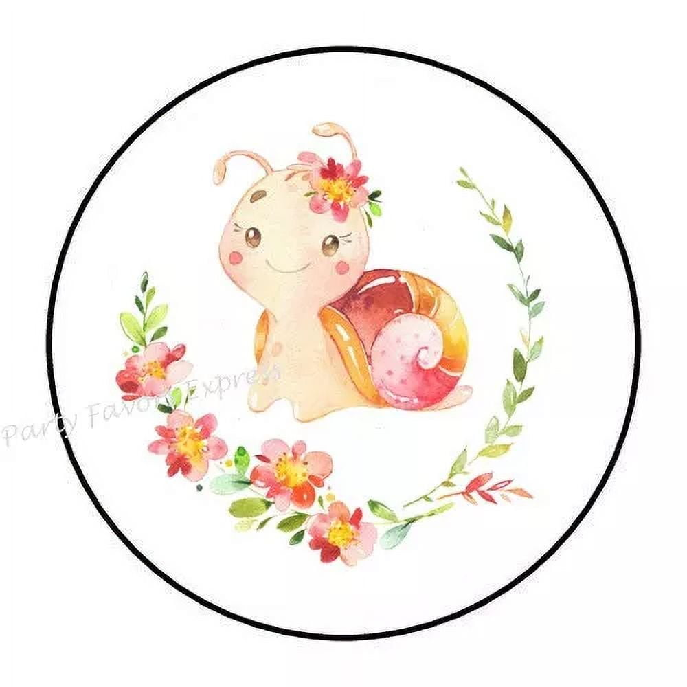 Adorable Snail Flowers Sticker Party Favors Sticker Envelope Seals ...