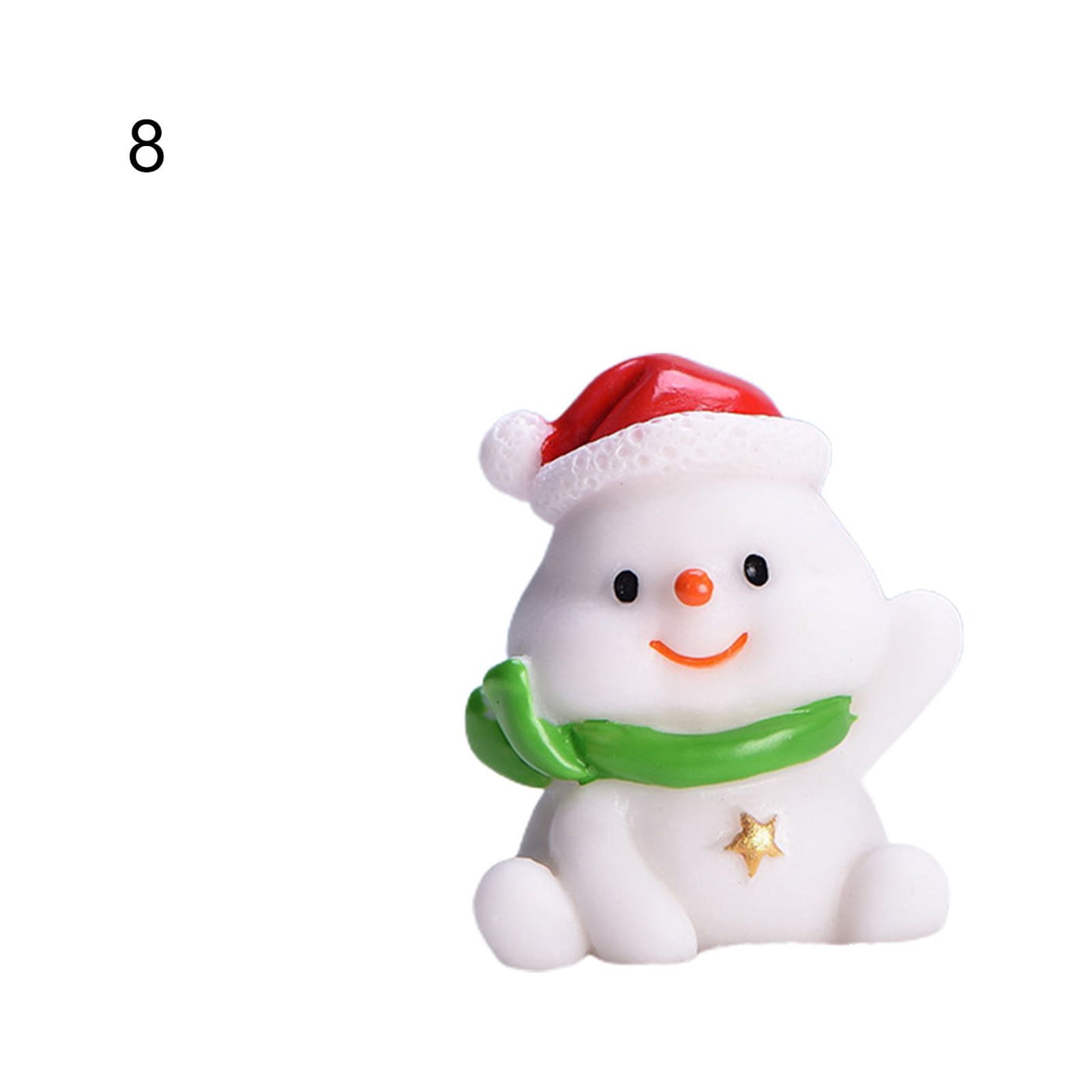 Adorable Snowman Shape Miniature Statue Decor Beautiful Handmade Resin ...