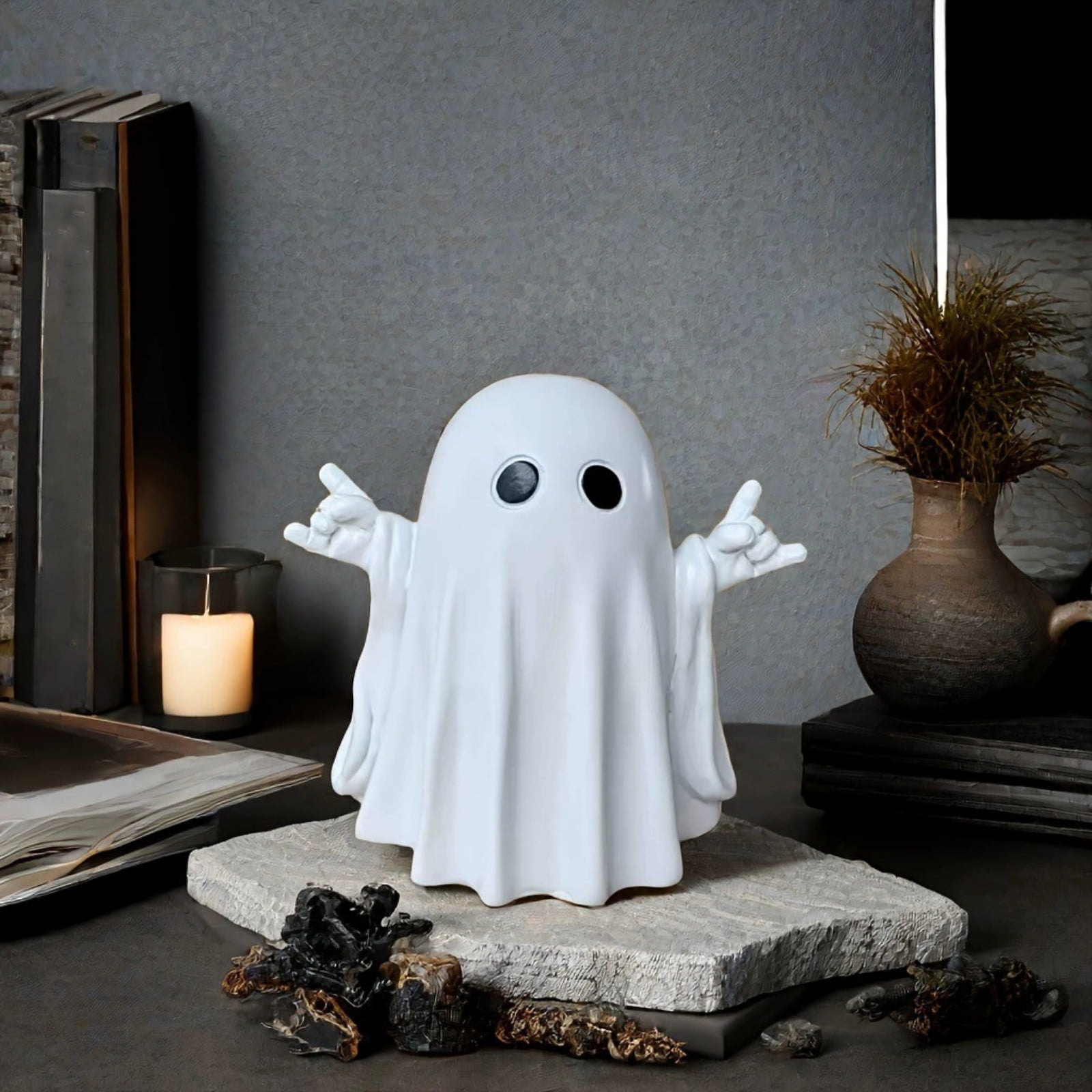 Adorable Spooky Ghost Figurines Set, Cute Halloween Decor for Tabletops ...