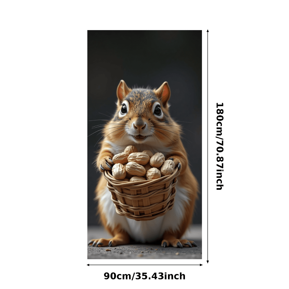 Adorable Squirrel Holding Basket of Peanuts Banner Background Party ...