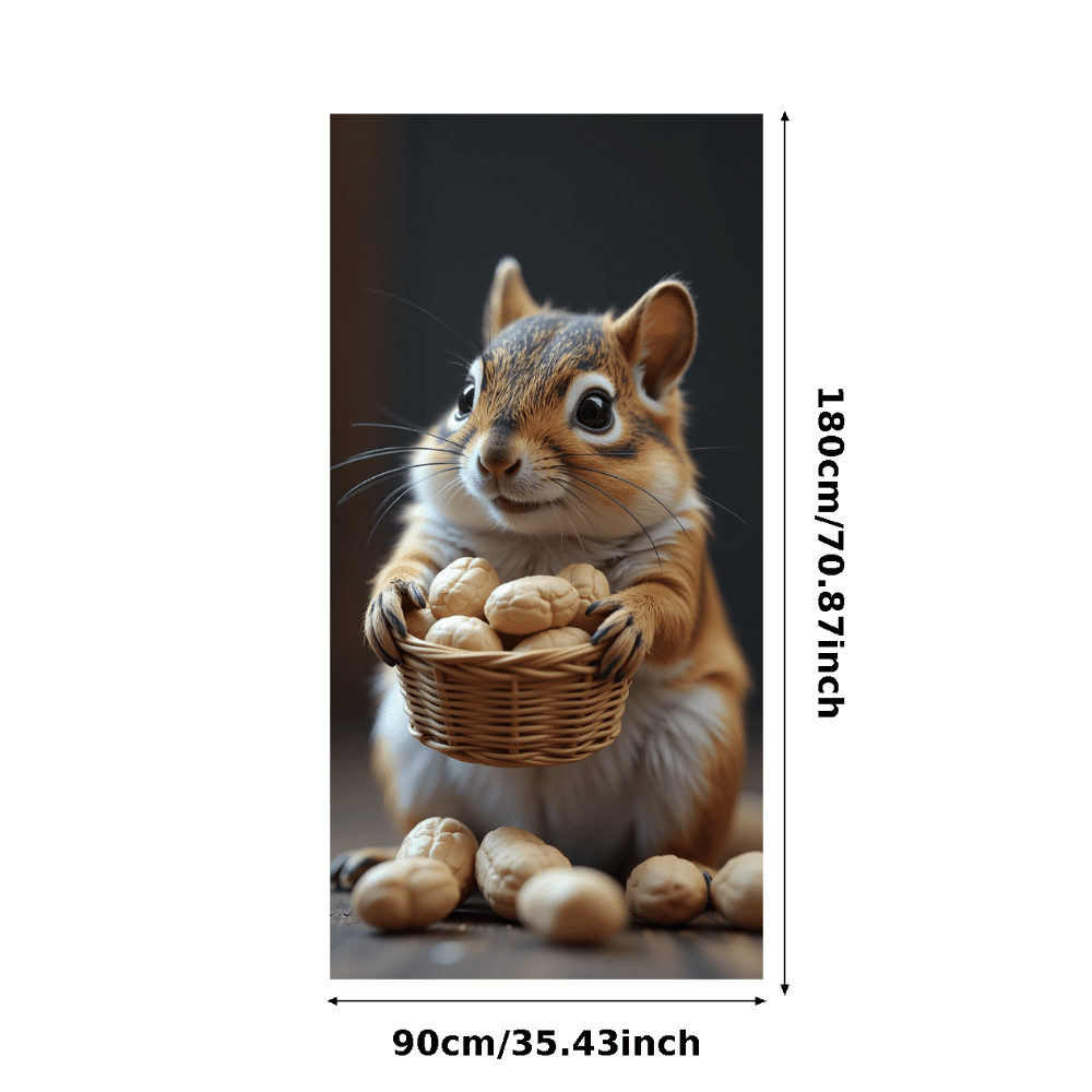 Adorable Squirrel Holding Basket of Peanuts Banner Background Party ...