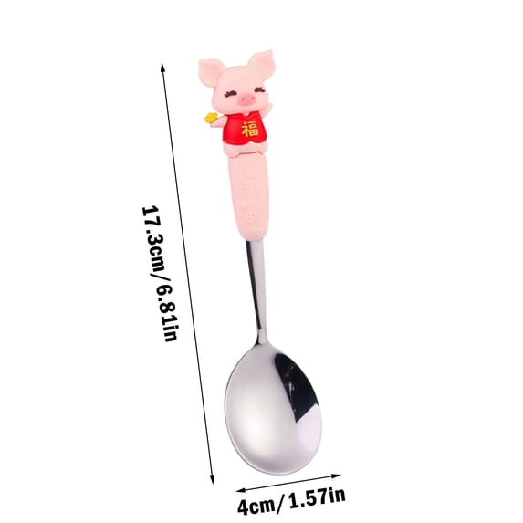 Adorable Stainless Steel Fork and Spoon Set with Fun Pig Handle for ...