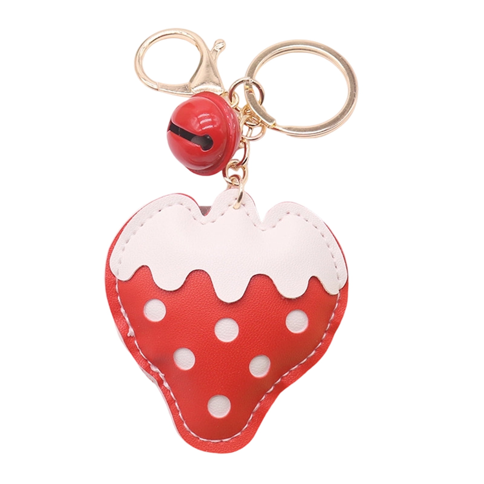 Adorable Strawberry Shaped Key Rings With Tassels Accents Leather ...