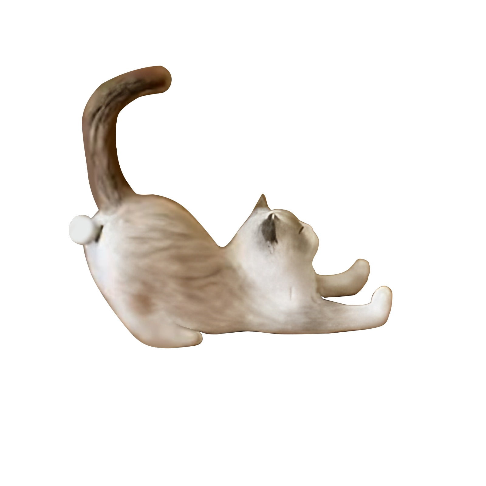 Adorable Stretching Cat Figurine Handcrafted Resin Sculpture for Home ...