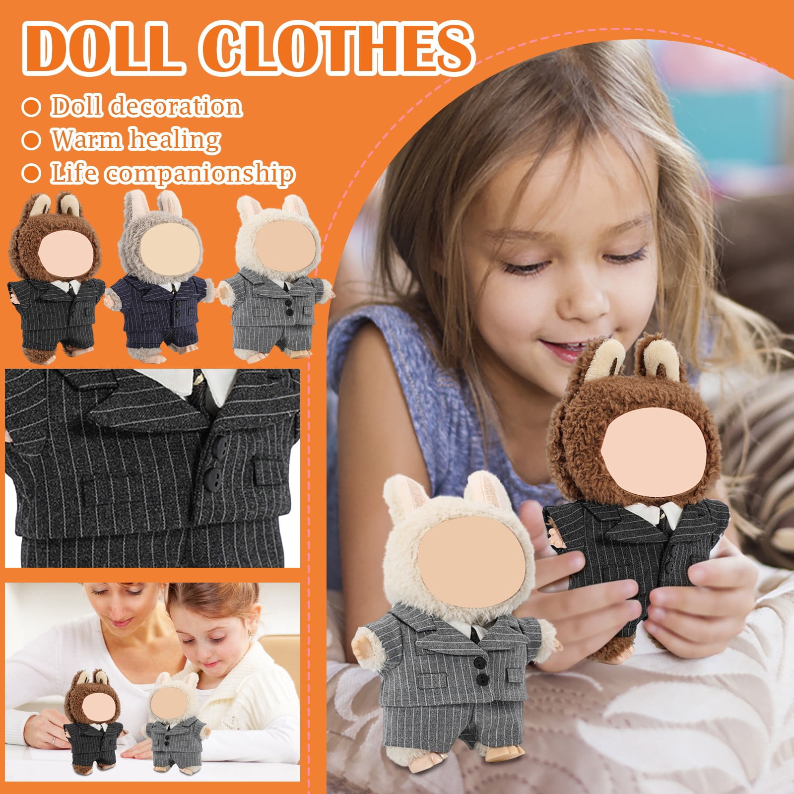 Adorable Stuffed Animal Plush Toy with Removable Business Suit Outfit ...