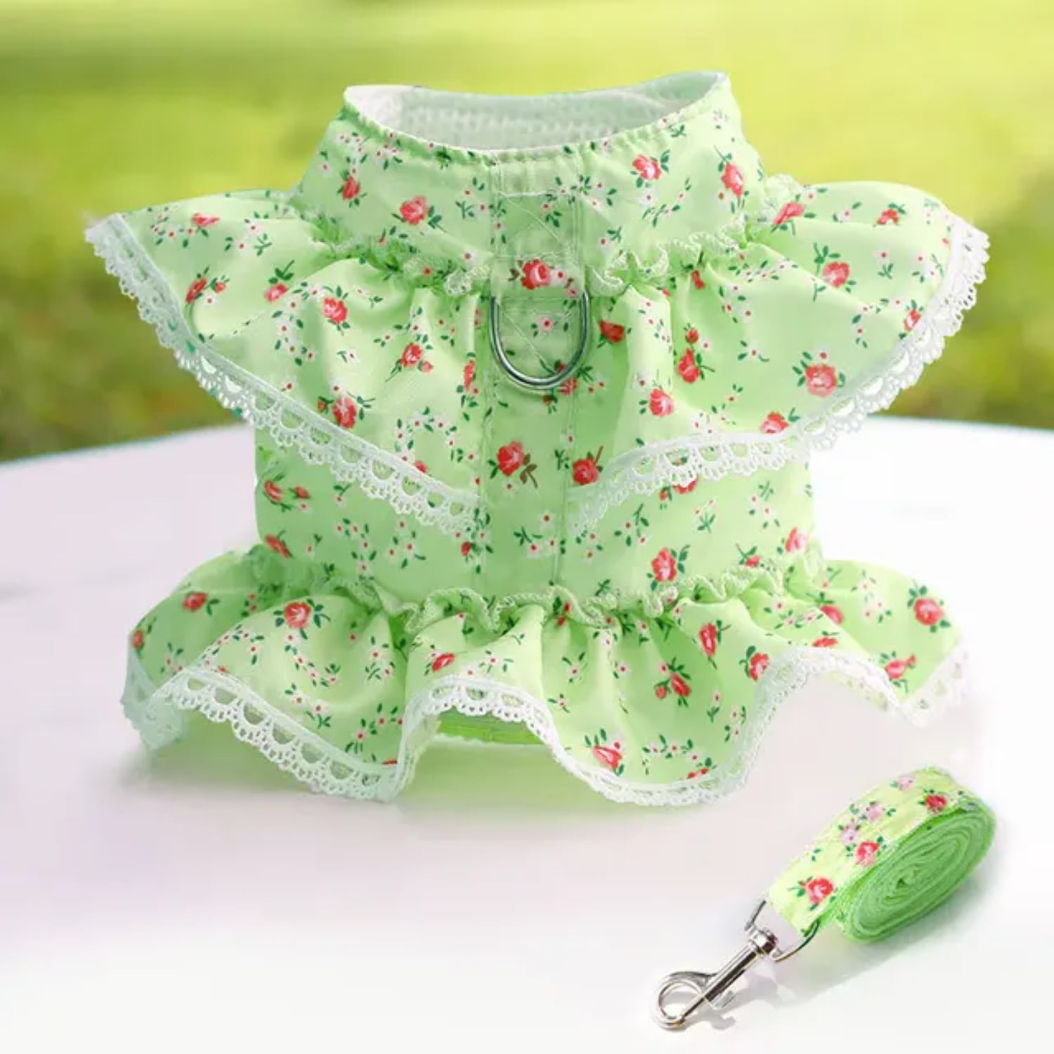 Adorable and Stylish Floral Printed Lace Adjustable Dog Cat Harness ...