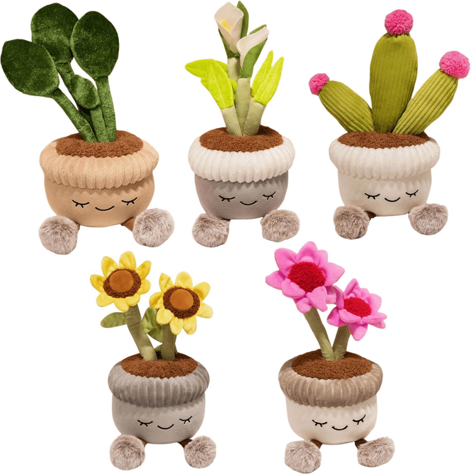 Adorable Succulent Plush Doll Potted Plants - Lifelike Stuffed Toy ...