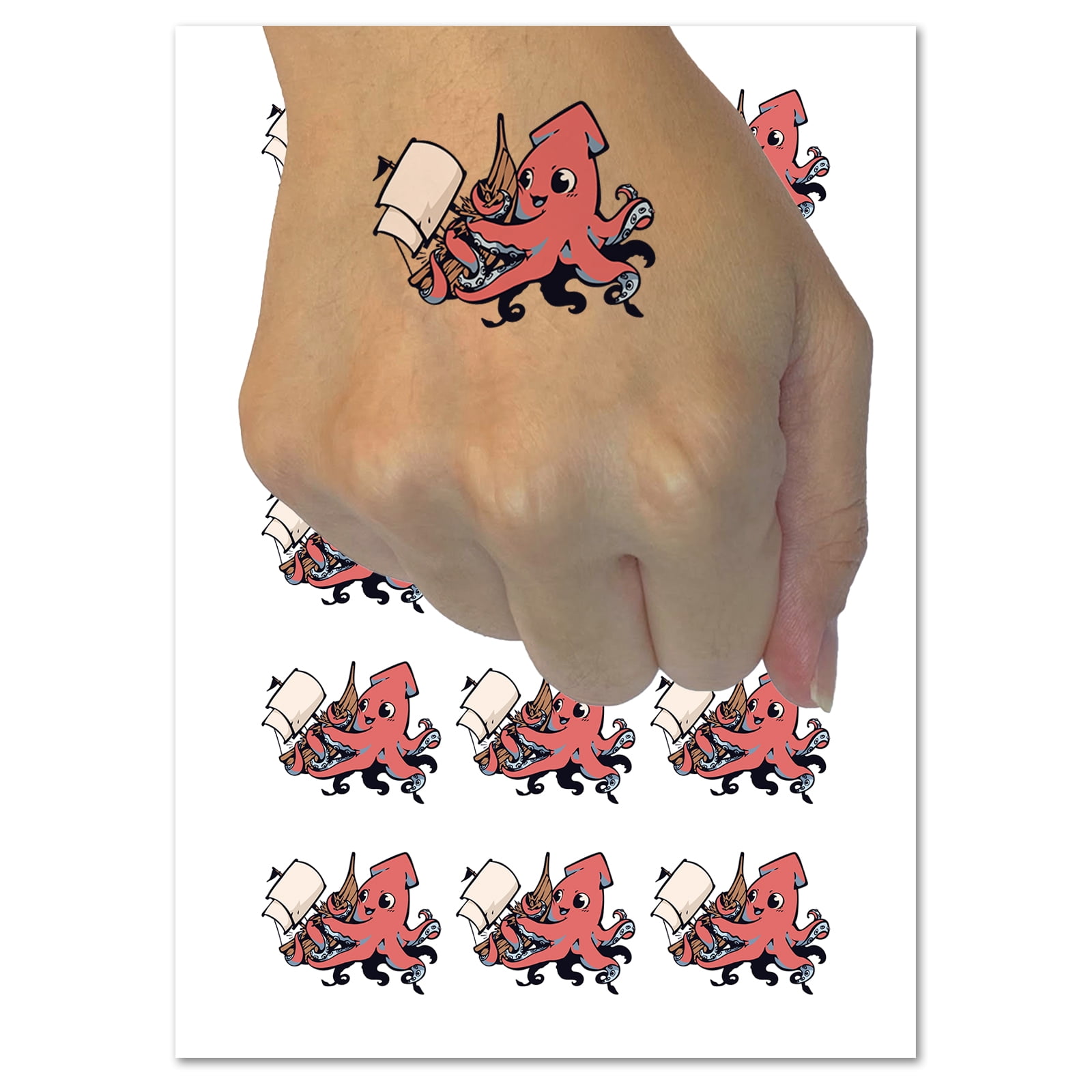 Adorable Sweet Kraken Squid Sea Monster Hug Ship Water Resistant ...